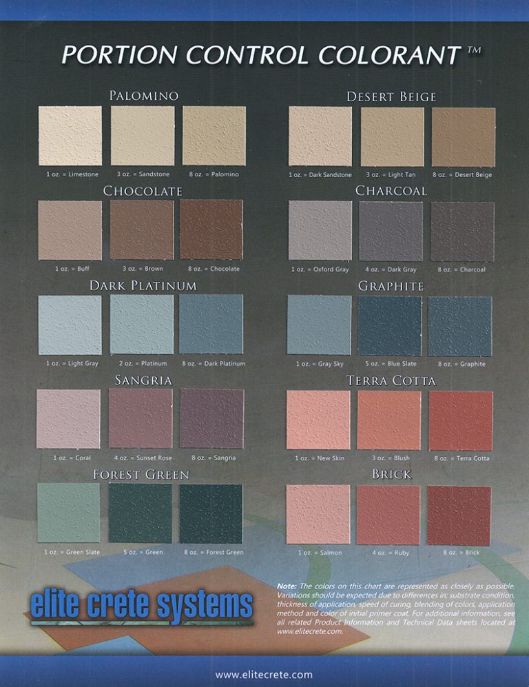 Day's Concrete Floors - Color Charts